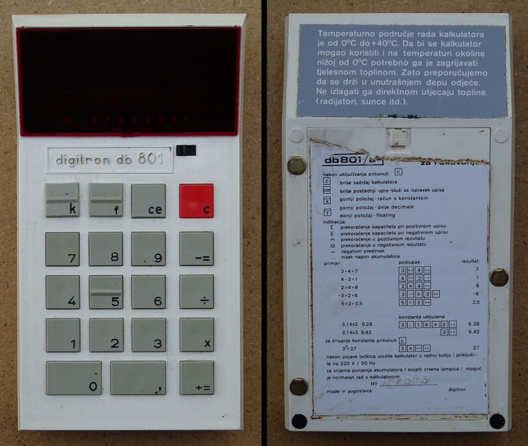 Kalkulatori domaće proizvodnje Digitron, TRS, RIZ – Elektronika CroWave